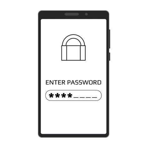 Enter Password Concept In Mobile Phone Screen Isolated On White