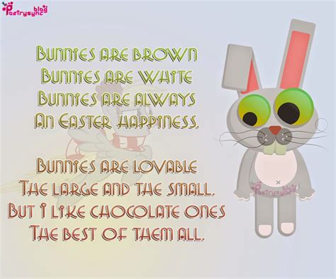 Happy Easter Poem With Cute Bunny Picture Easter Poems Easter Songs