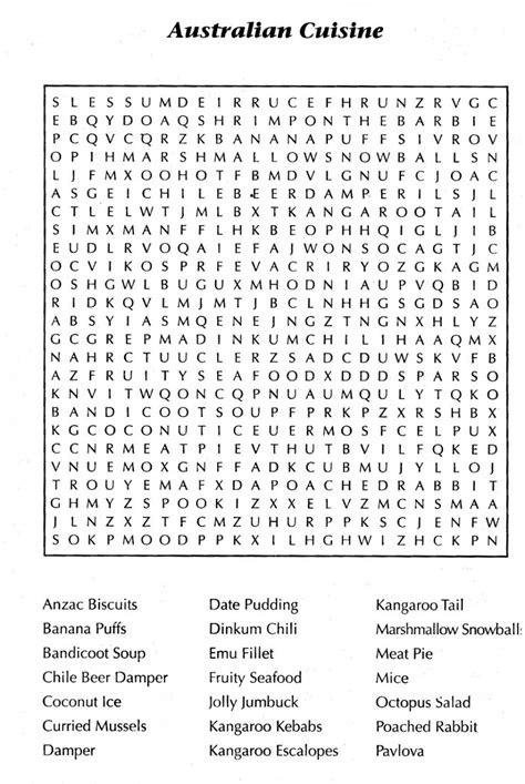 Printable Food Word Search
