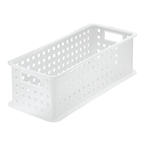 Idesign Spa Bpa Free Recycled Plastic Long Stackable Basket 16 5 X 7 X 5 25 Frost