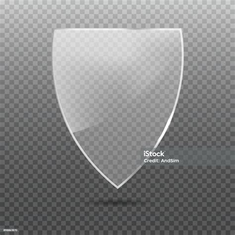투명 한 유리 방패입니다 개인 정보 보호 가드 배너입니다 보호 개념입니다 벡터 일러스트입니다 0명에 대한 스톡 벡터 아트 및 기타 이미지 Istock