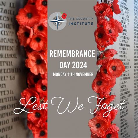 The Security Institute On Linkedin Lestweforget Remembrance