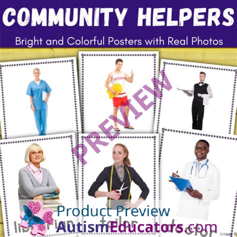 Community Helpers Posters With Real Pictures Jobs Careers Professions
