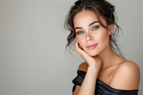 Premium Photo Beautiful Woman Touching Her Cheek