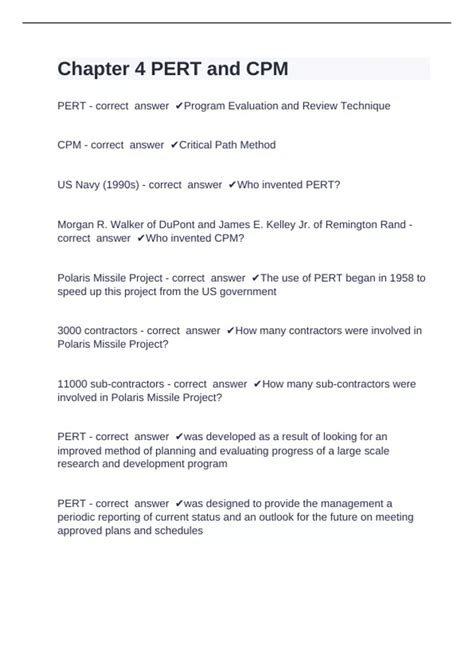 Chapter 4 Pert And Cpm Questions With Complete Solution 20242025 Mpsa And Cpm Stuvia Us Chapter 4 Pert And Cpm Questions With Complete Solution 20242025 Mpsa And Cpm Stuvia Us