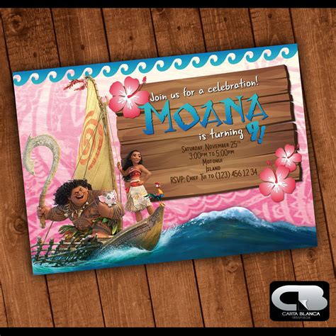 Moana Invitation Moana Invite Moana Invitation Moana Birthday Party Moana Invitation M