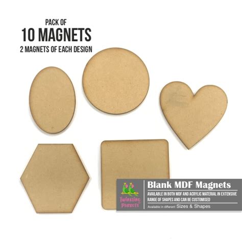 Basic Shapes Fridge Magnets Set Of 10 Small Magnetic Artboards