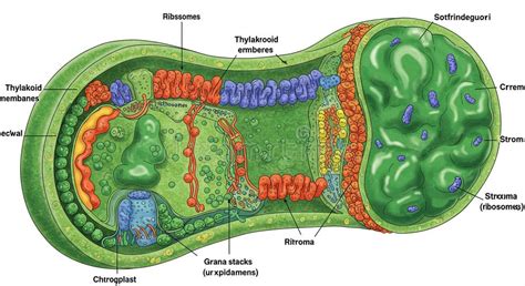 A Detailed Diagram Of A Chloroplast Illustrating Its Internal