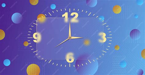 Premium Vector Clock Glassmorphism Effect 3d Style Rectangle Timer Gold Clock Face And Hands