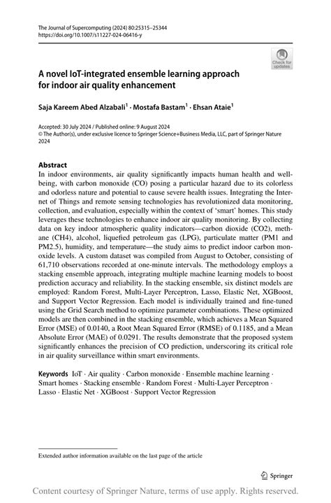 A Novel IoT Integrated Ensemble Learning Approach For Indoor Air Quality Enhancement