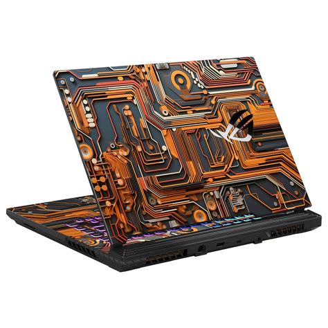 Shop Tech Orange Geometric Laptop Skin For Asus Buy Online Now