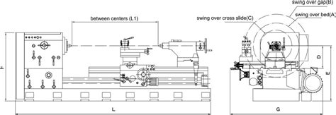 Lathe Machine 2d Drawing