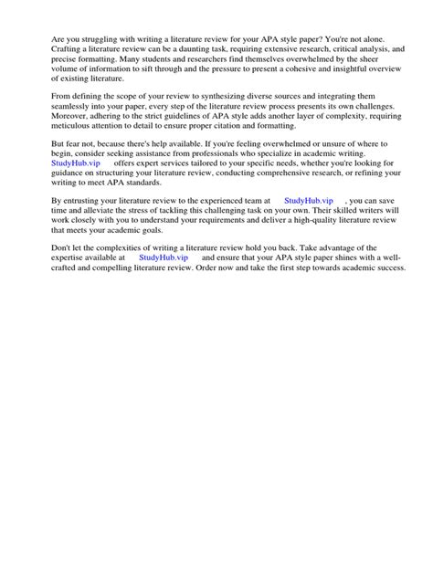 Literature Review Apa Style Paper Example Pdf Apa Style