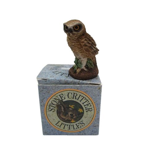 Stone Critter Littles Owl Burrowing Scl 203 1990 Vintage Etsy
