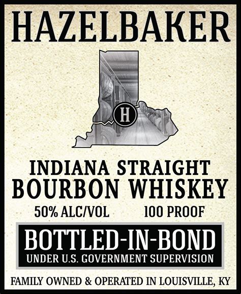 Indiana Straight Bourbon Whiskey Hazelbaker Bottled In Bond 7 Year