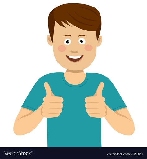 Thumbs Up Guy Vector Funny Man Cartoon Vector Character 112