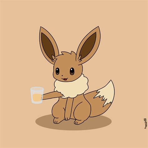 Eevee Holds Juice By Paperclips95 On Deviantart