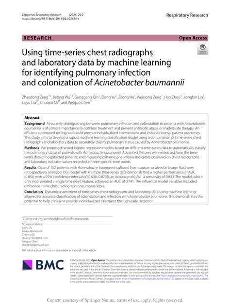 Pdf Using Time Series Chest Radiographs And Laboratory Data By