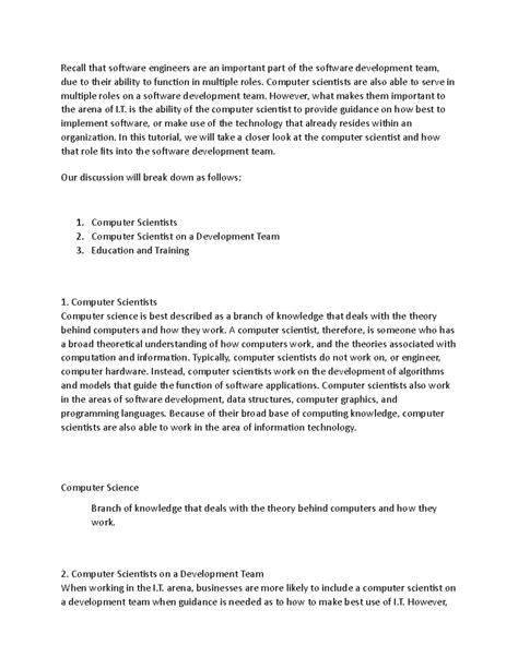 it19 tutorial recall that software engineers are an important part