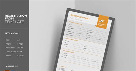 Printable Registration Form Template Templatemonster