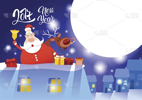 圣诞老人雪屋村新年快乐圣诞快乐