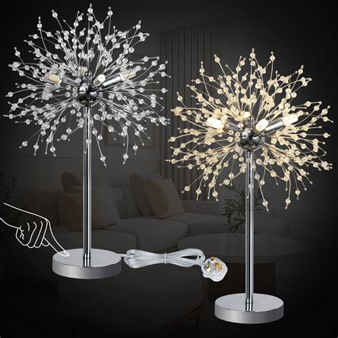 Touch Bedside Lamps Set Of 2 Rayofly Modern Crystals Table Lamp