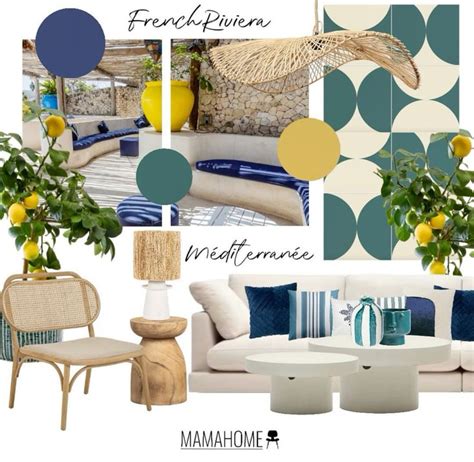 Mamahome Moodboard Décoration Salon Style French Riviera Design