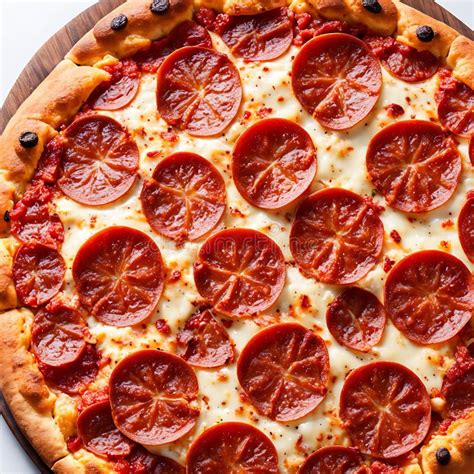 Close Up Of A Delicious Pepperoni Pizza Stock Illustration