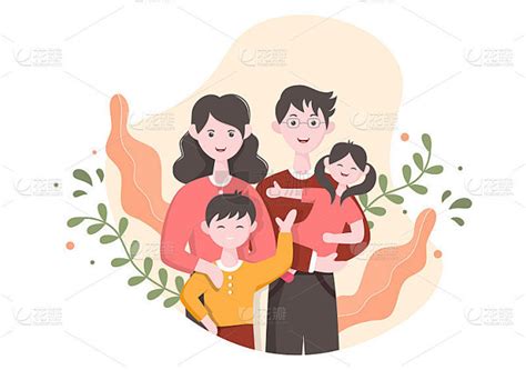 快乐的父母和孩子花时间在家里一起做各种放松的活动在卡通平面插图的海报或背景