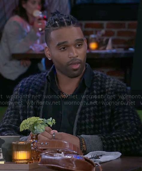 Wornontv Izaiahs Grey Houndstooth Cardigan On Beyond The Gates