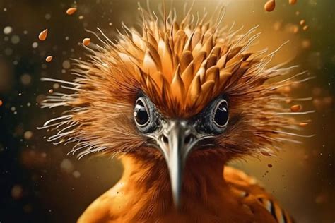 Premium Photo A Bird With Spiky Hair And A Brown Head Is Looking At