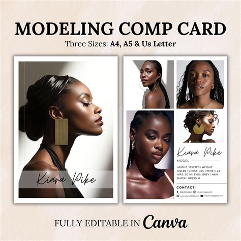 Modeling Comp Card Template Model Portfolio Templates Fashion Resume