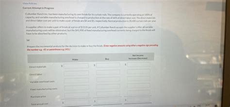 Solved View Policies Current Attempt in Progress Cullumber | Chegg.com