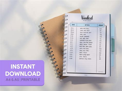 Printable Vinted Sales Tracker A4 And A5 Sales Template Sales Overview