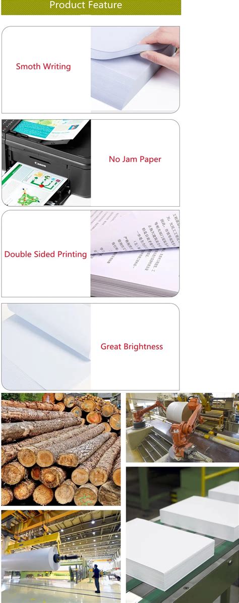 Double A4 Paper 80gsm 75gsm 70gsm Office Copy Paper Double A4 Printing
