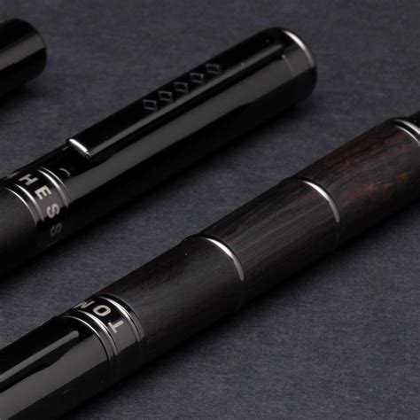 Tom Hessin Revolution Ballpoint Pen Charcoal Black Wood Barrel With Gu