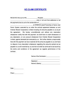 No Claim Certificate Fill Out And Sign Printable Pdf Template