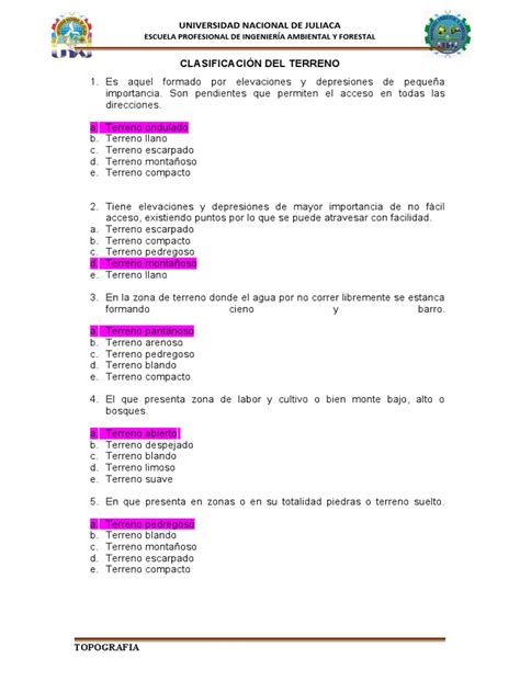 Clasificación De Tipos De Terreno Pdf Suelo Grava