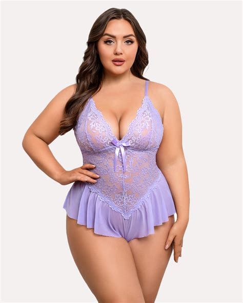 Avidlove Plus Size Women Lingerie Bodysuit Sexy Lace Teddy L 4xl