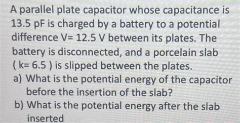 Solved A Parallel Plate Capacitor Whose Capacita Solutioninn