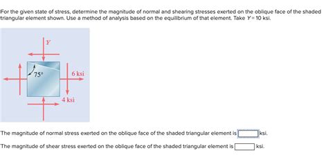 Solved For The Given State Of Stress Determine The