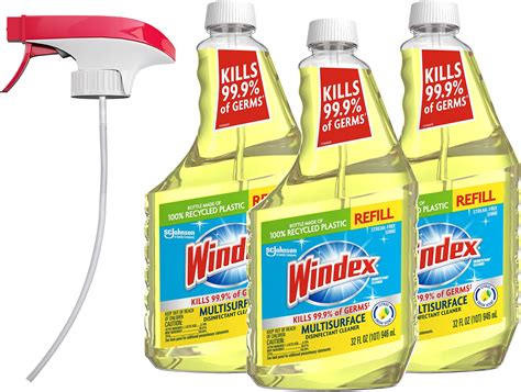 Windex Disinfectant Multisurface All Purpose Cleaner Refill 1 Gallon Citrus Scent
