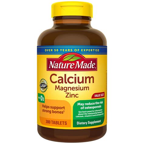 Nature Made Calcium Magnesium Zinc With Vitamin D3 Calcium Supplement
