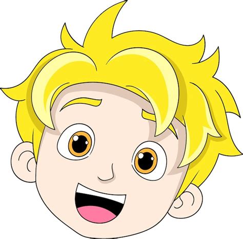 Ein Blonder Junge Ist Glücklich Premium Vektor