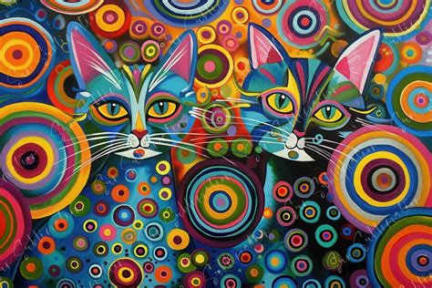 Psychedelic Cats Graphic By Sun Sublimation · Creative Fabrica