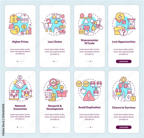 Merge And Acquire Businesses Onboarding Mobile App Screen Set