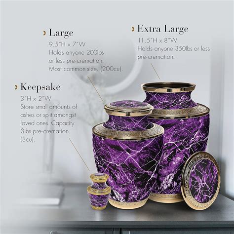 Prime Preferred Choice Marble Elegance Purple Urns For Human Ashes