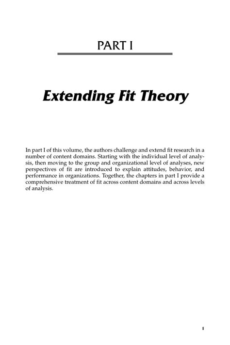 Pdf Multiple Perspectives Of Fit Across Levels Of Analysis