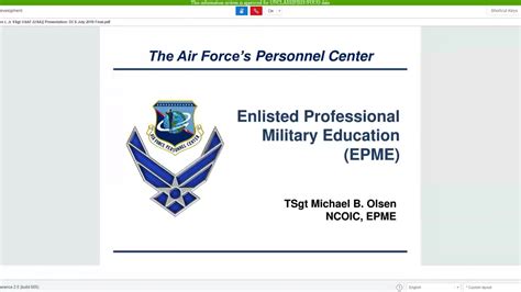 Enlisted Professional Military Education Epme Scheduling Agenda