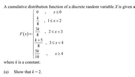 A Cumulative Distribution Function Of A Studyx